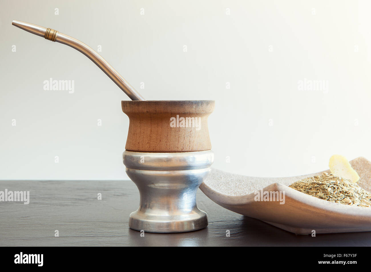 Vintage photo of traditional yerba mate tea popular in latin america ...