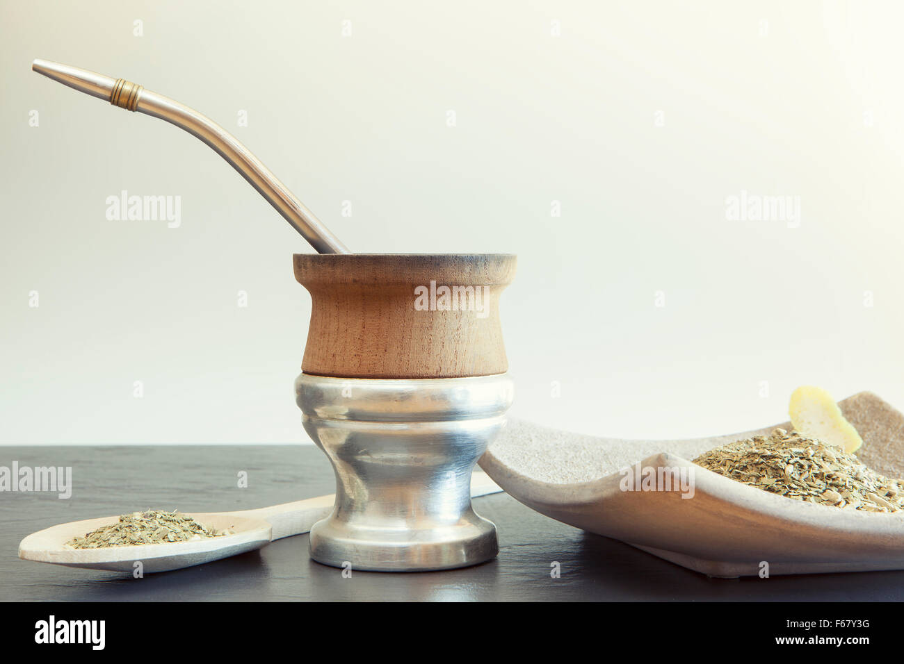 Vintage photo of traditional yerba mate tea popular in latin america ...