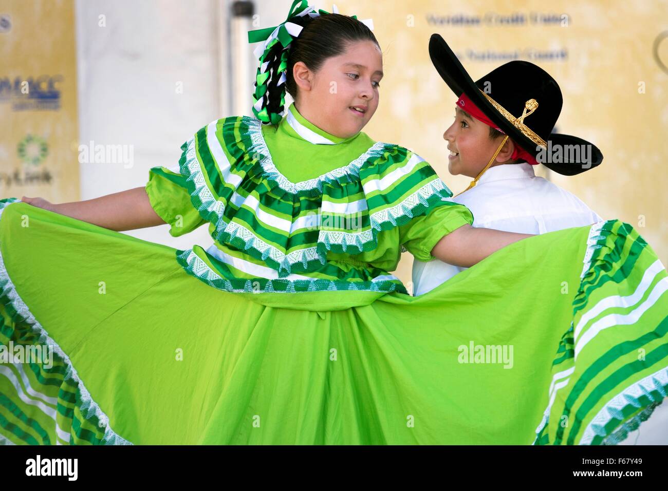 Hispanic children perform a courting dance during the Annual Latino ...