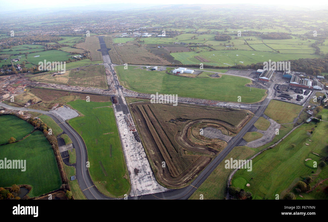 aerial view of Woodford Aerodrome near Manchester Airport in Cheshire ...