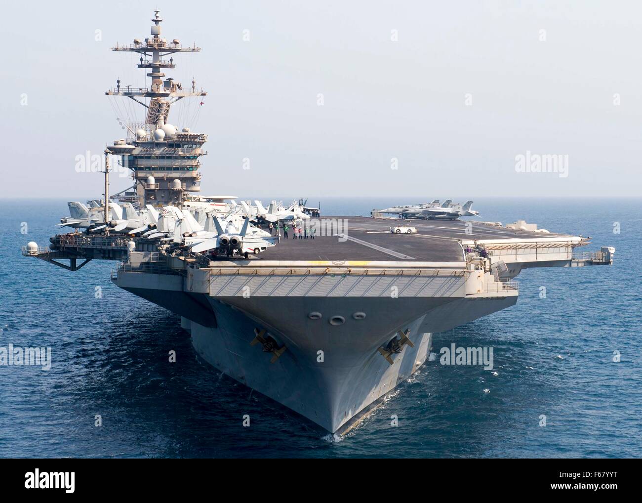US Navy Nimitz-class aircraft carrier USS Theodore Roosevelt during ...