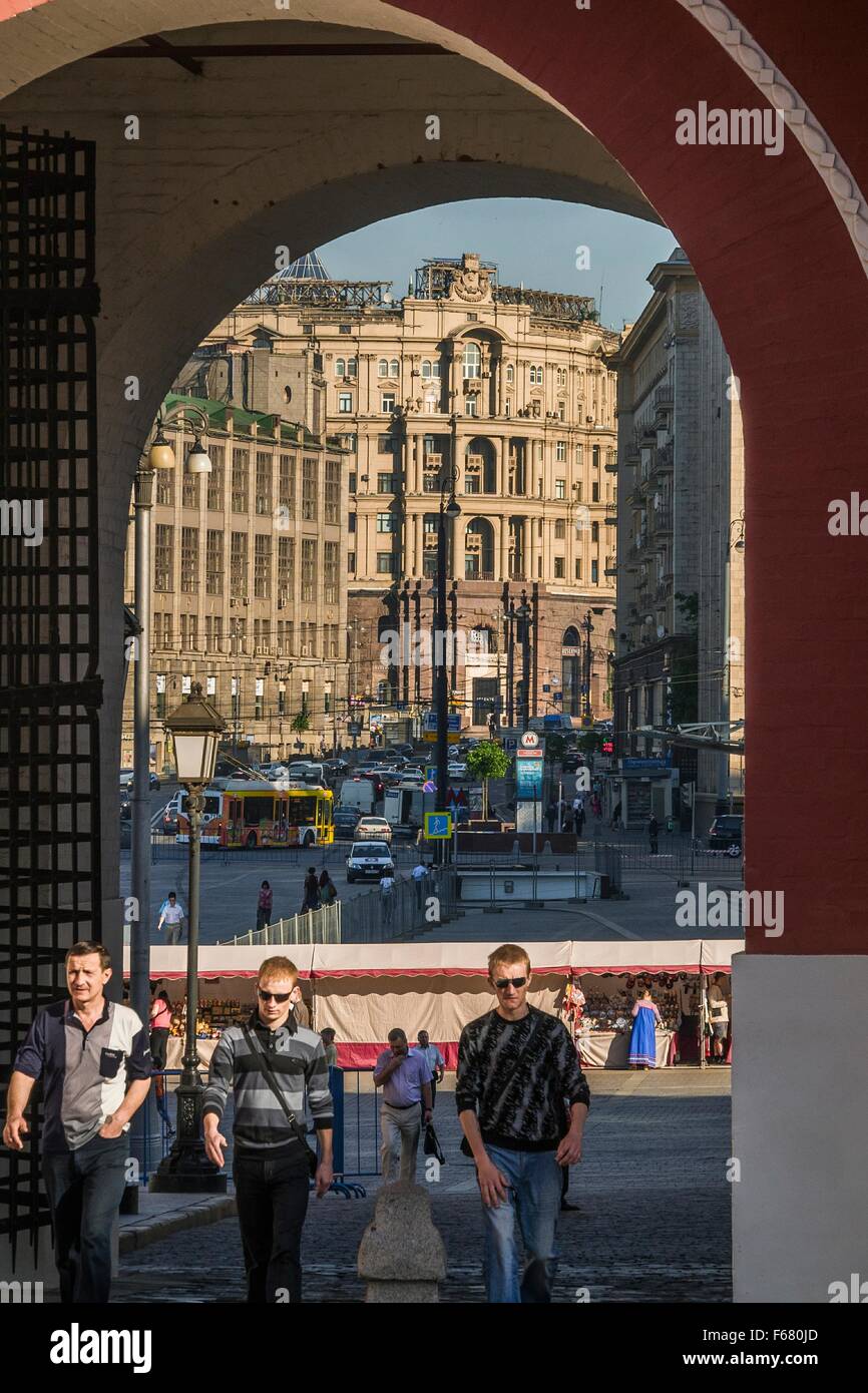 Russia, Moscow. Resurrection Gate or Iberian Gate is the only existing ...