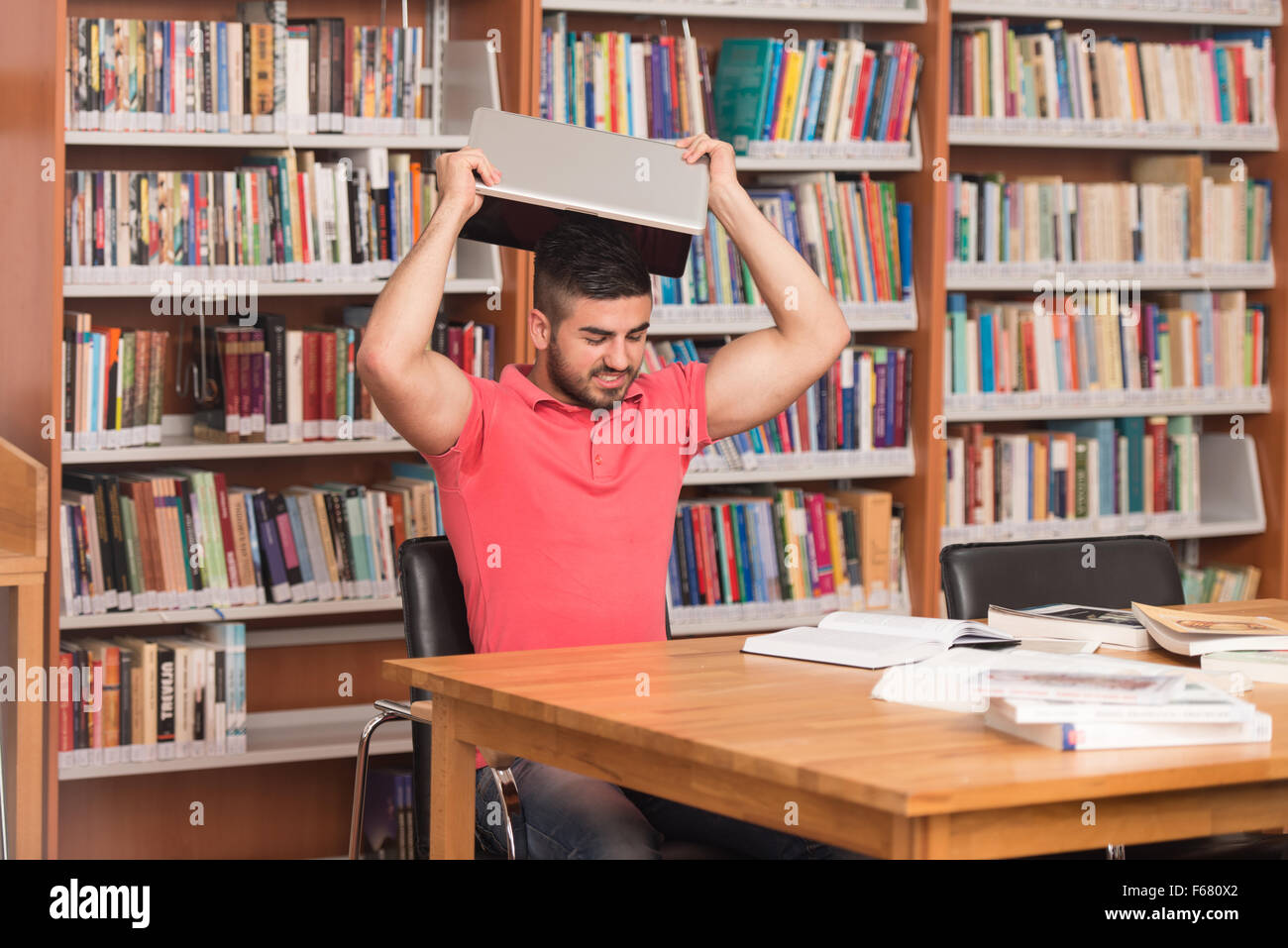 Arabic Male College Student Stressed About His Homework Stock Photo - Alamy