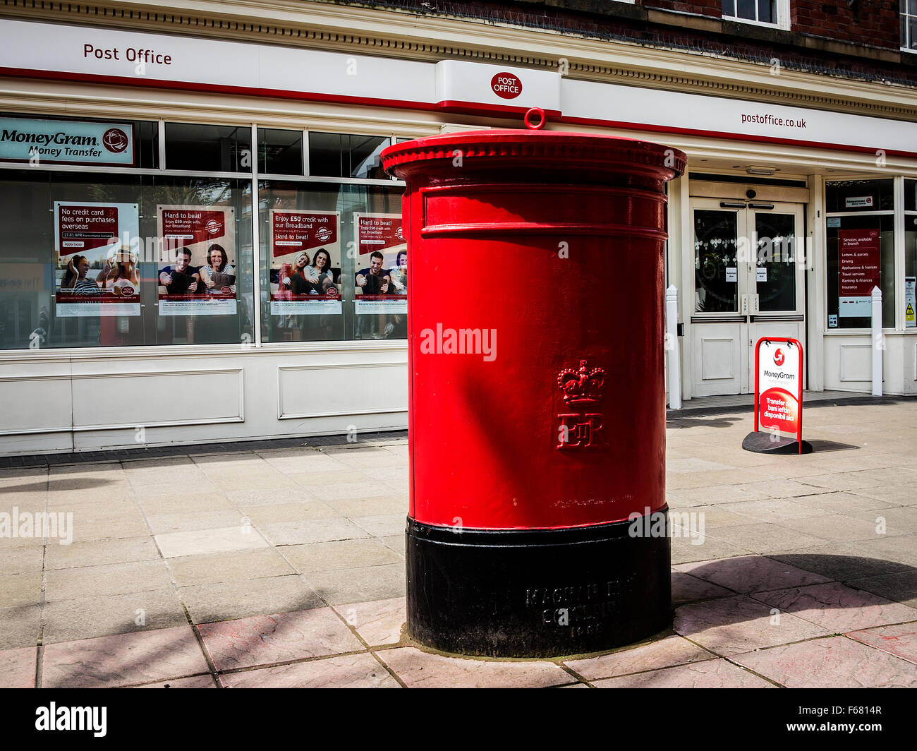 Type E double letter box in front of Warrington Post Office in the town ...