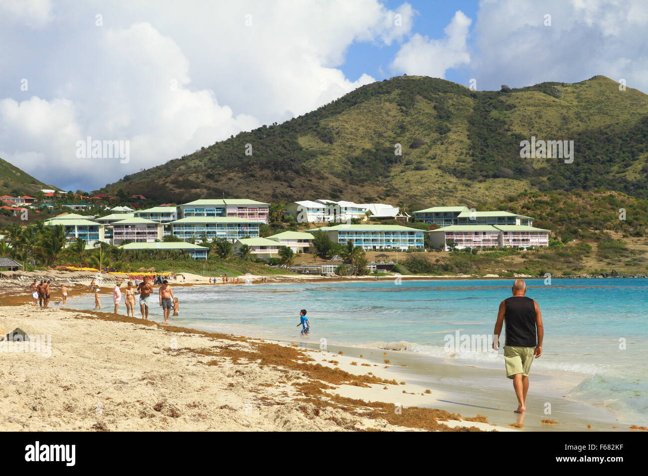 Orient bay and beach on Saint Maarten, or Saint Martin, a caribbean ...