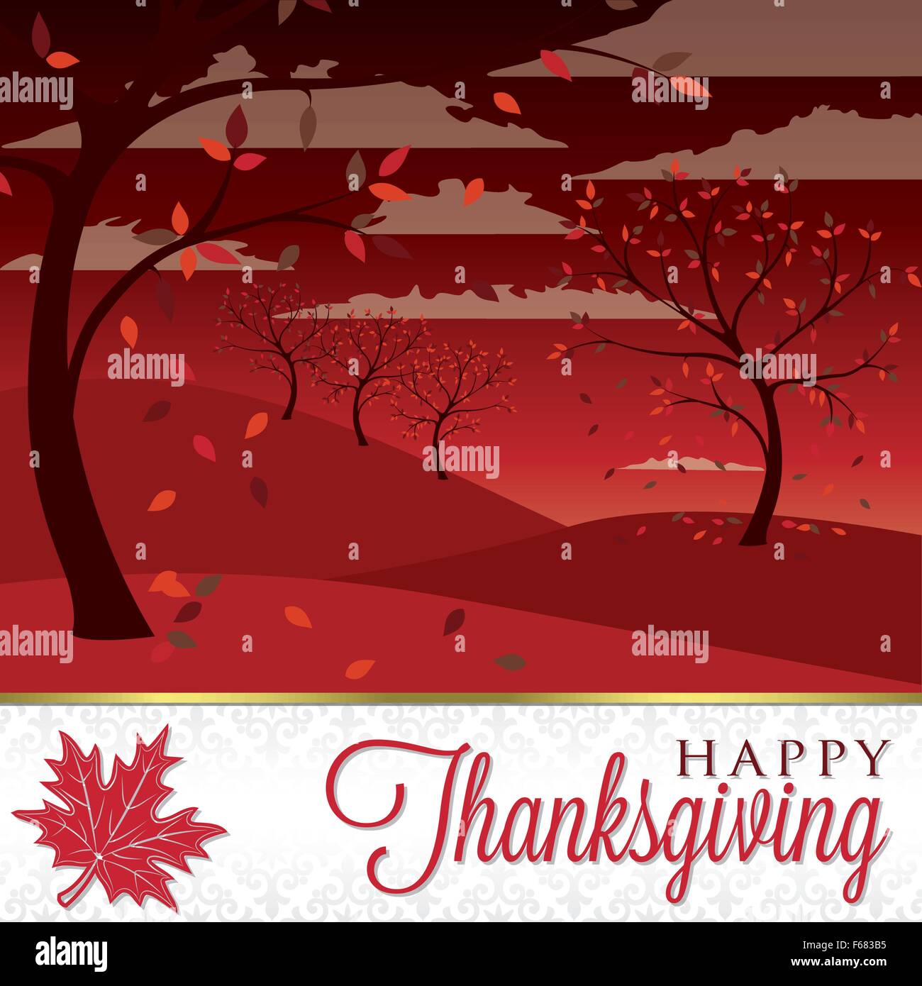 Thanksgiving scene card in vector format Stock Vector Image & Art - Alamy