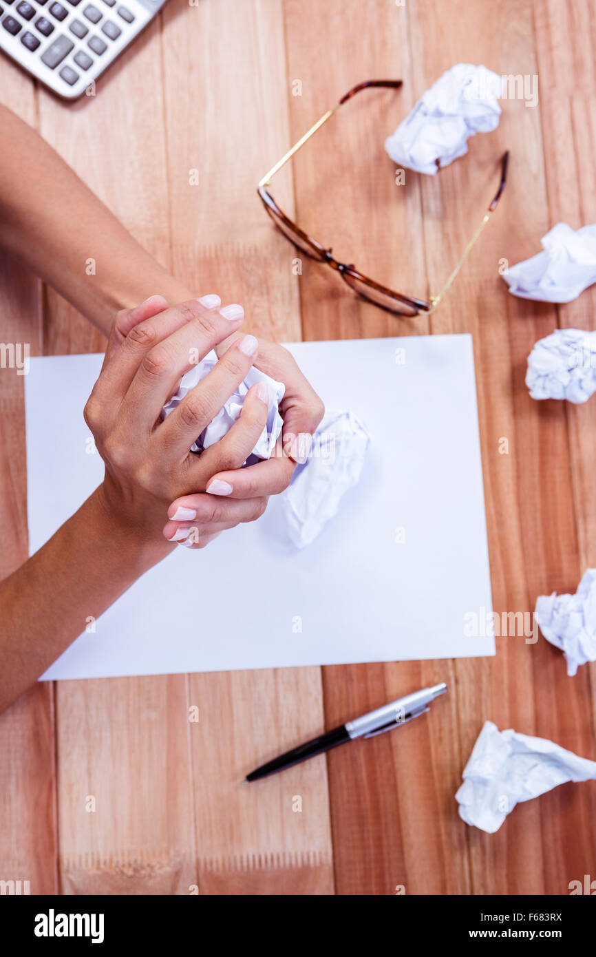 Woman crumpling paper hi-res stock photography and images - Alamy