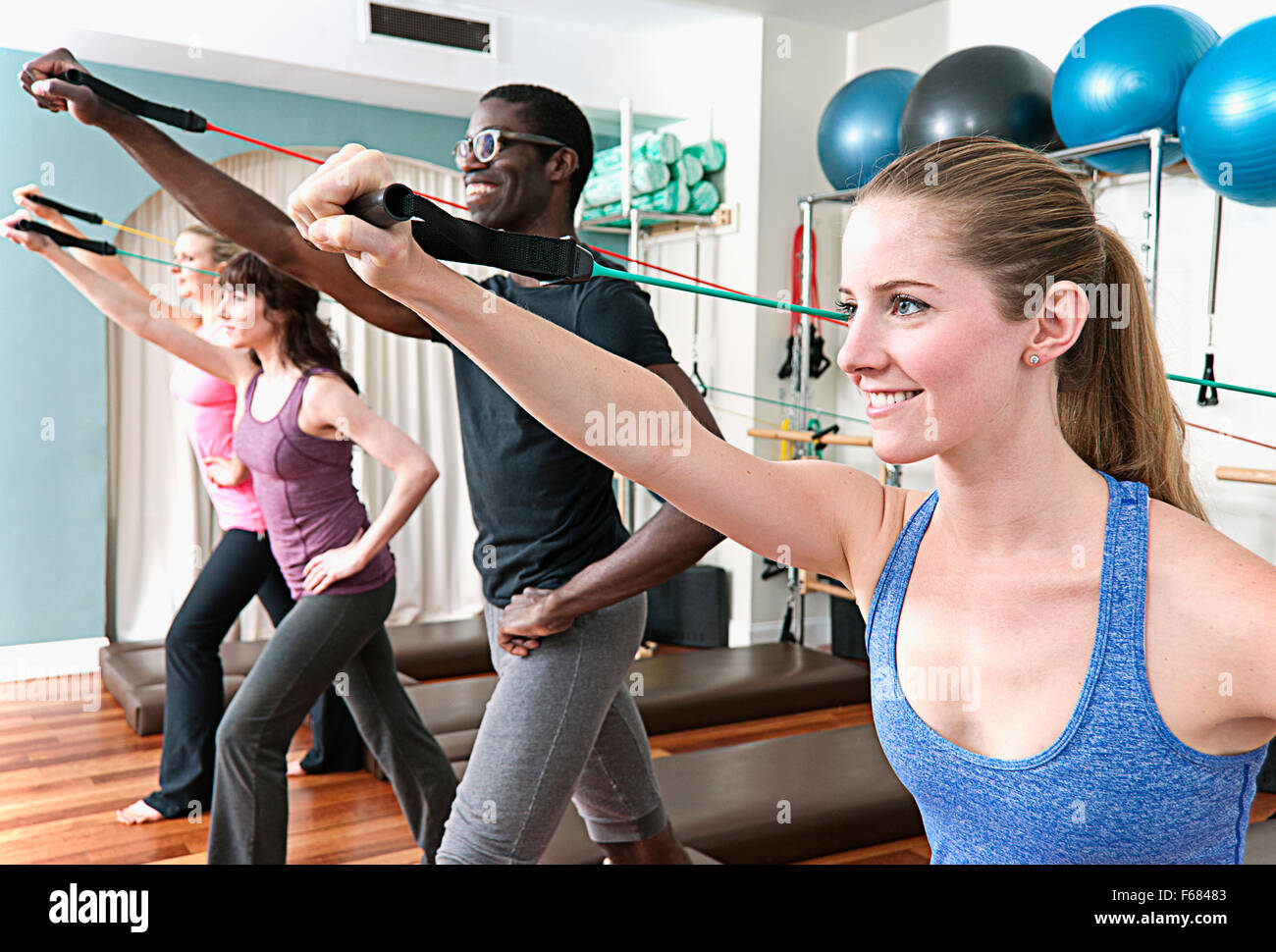 A pilates class Stock Photo - Alamy