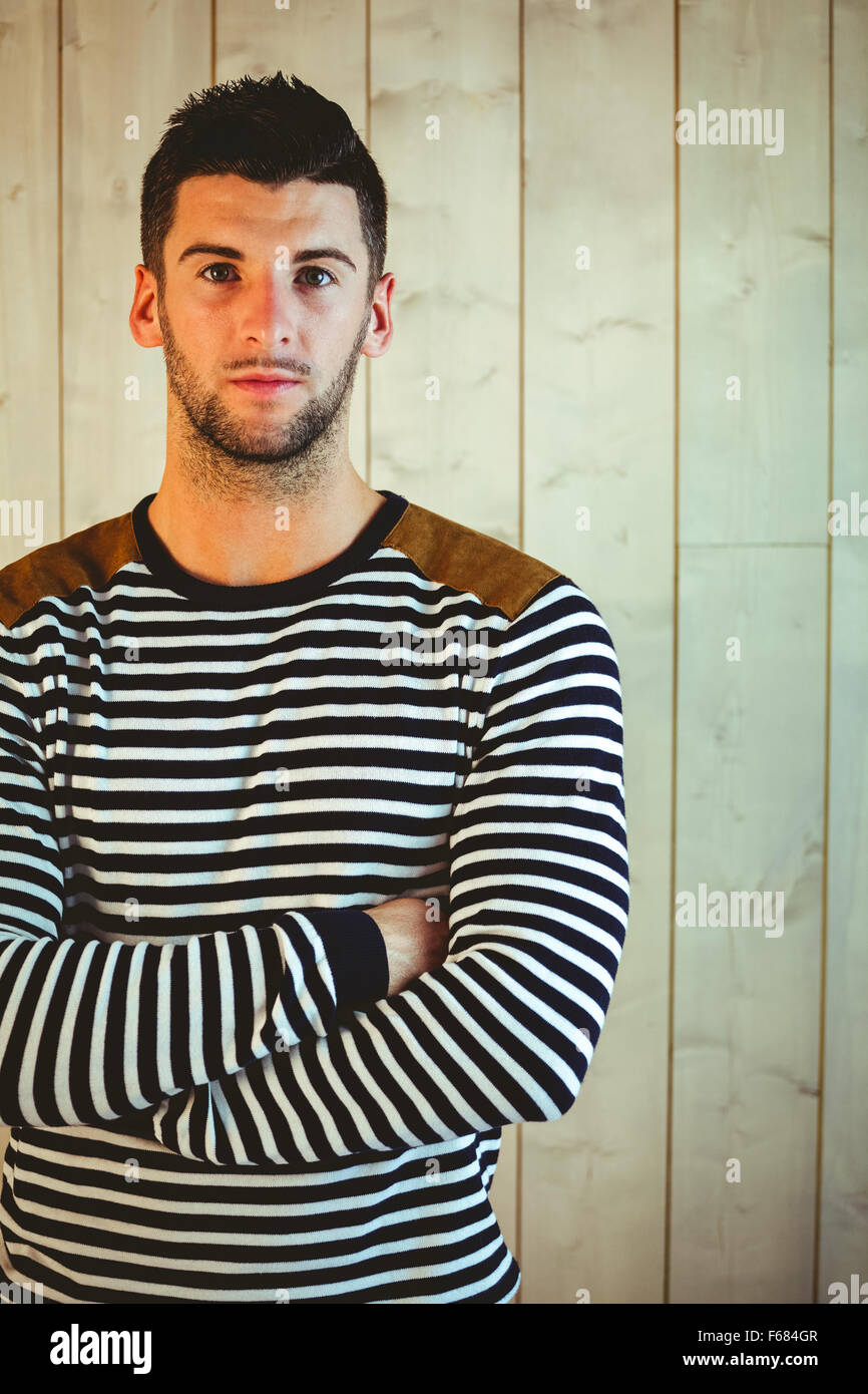 Handsome hipster posing for camera Stock Photo - Alamy