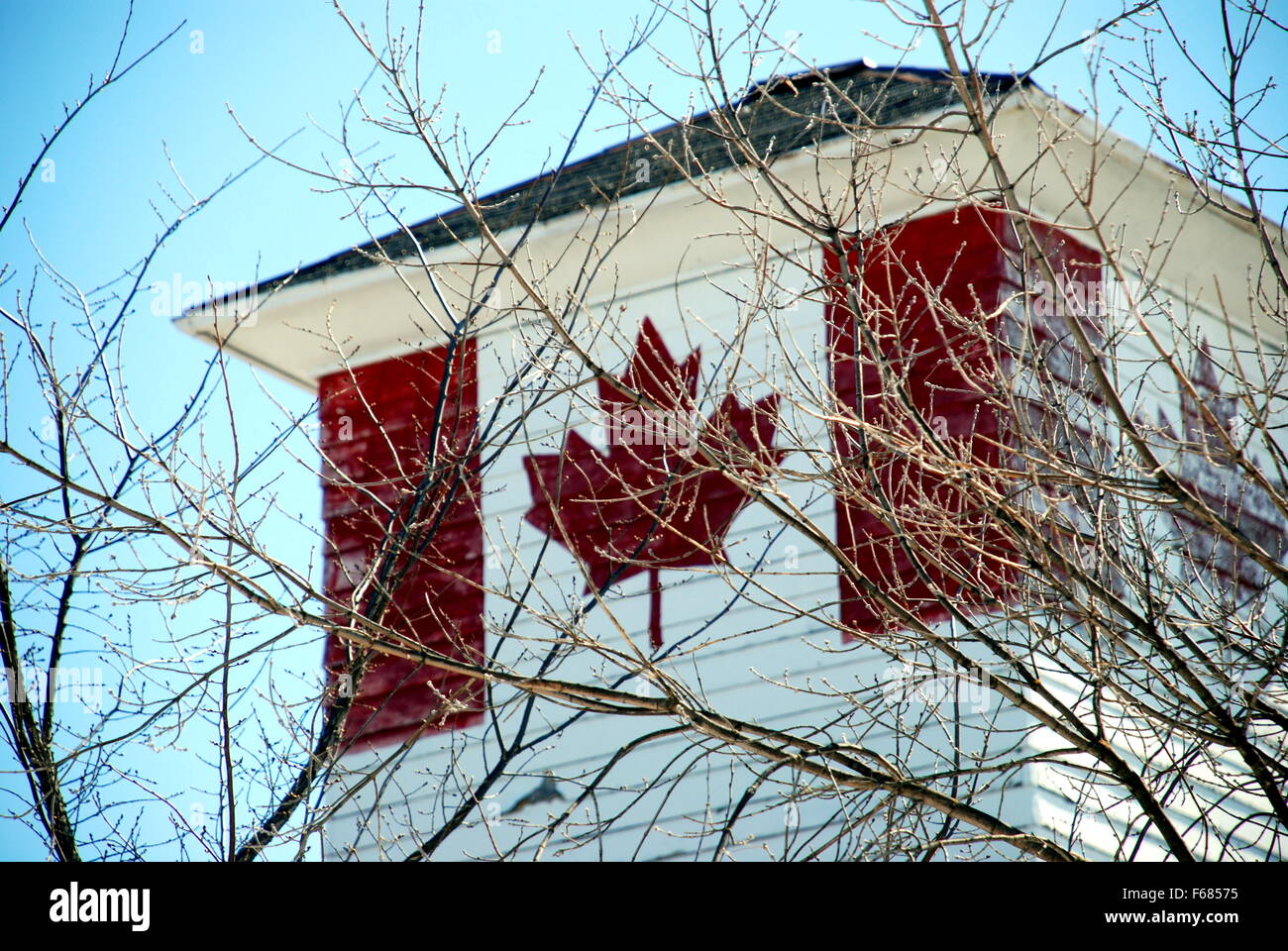 Canadian Flag Building Stock Photo - Alamy