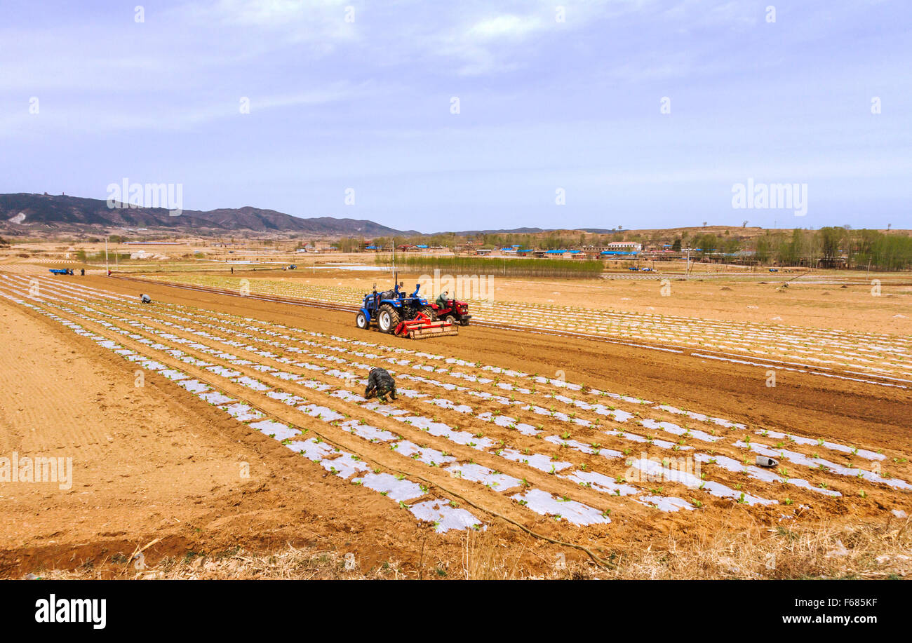 Shanxi Province, China - May, 2013: Chinese poor countryside view in ...