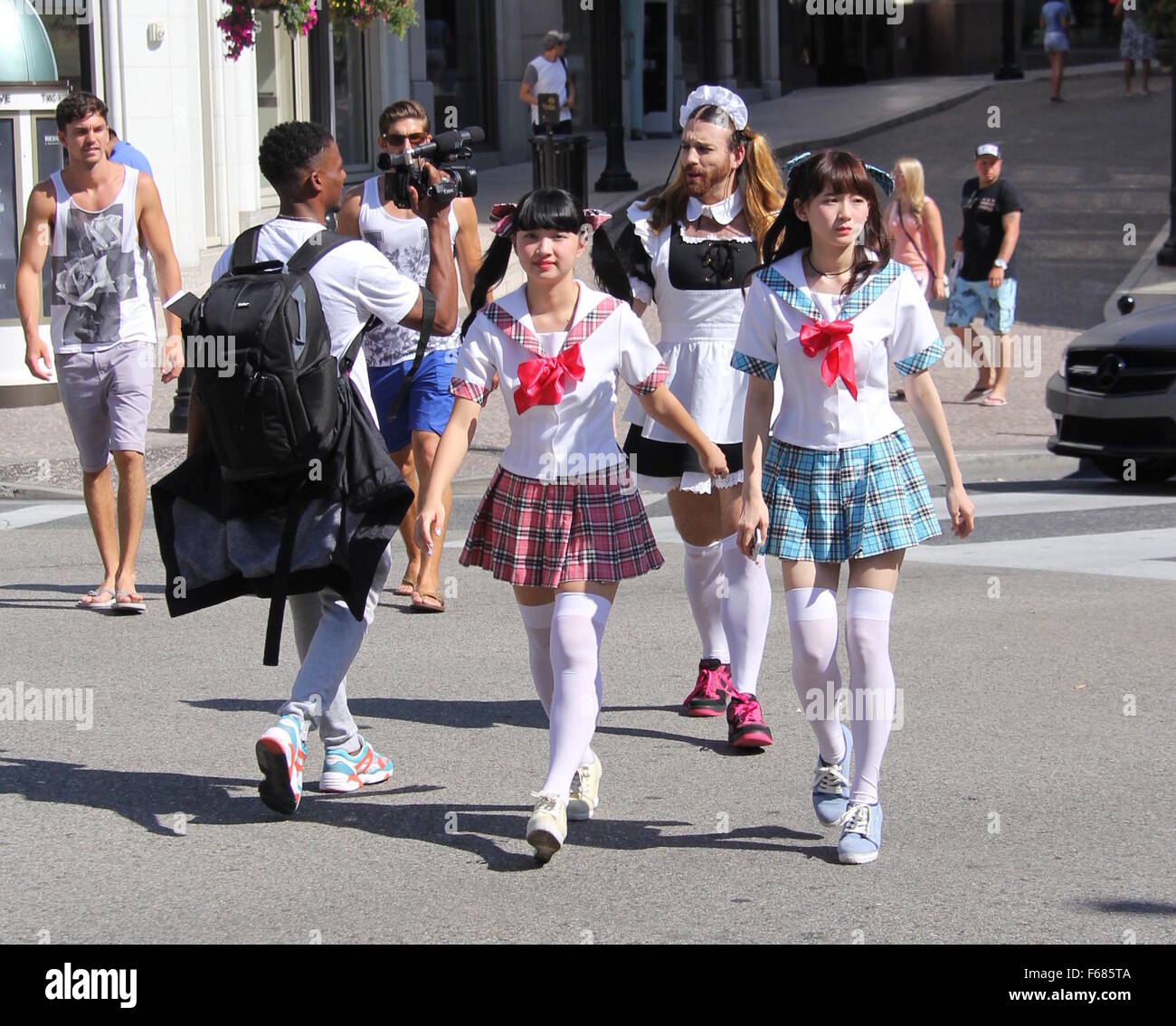 Japanese pop metal band Ladybaby featuring Ladybeard out and about in ...