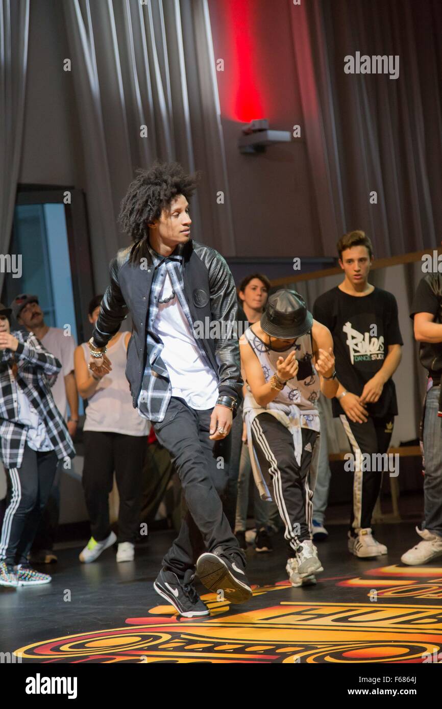 Rome, Italy. 12th Nov, 2015. Larry Bourgeois (Les Twins) during the ...