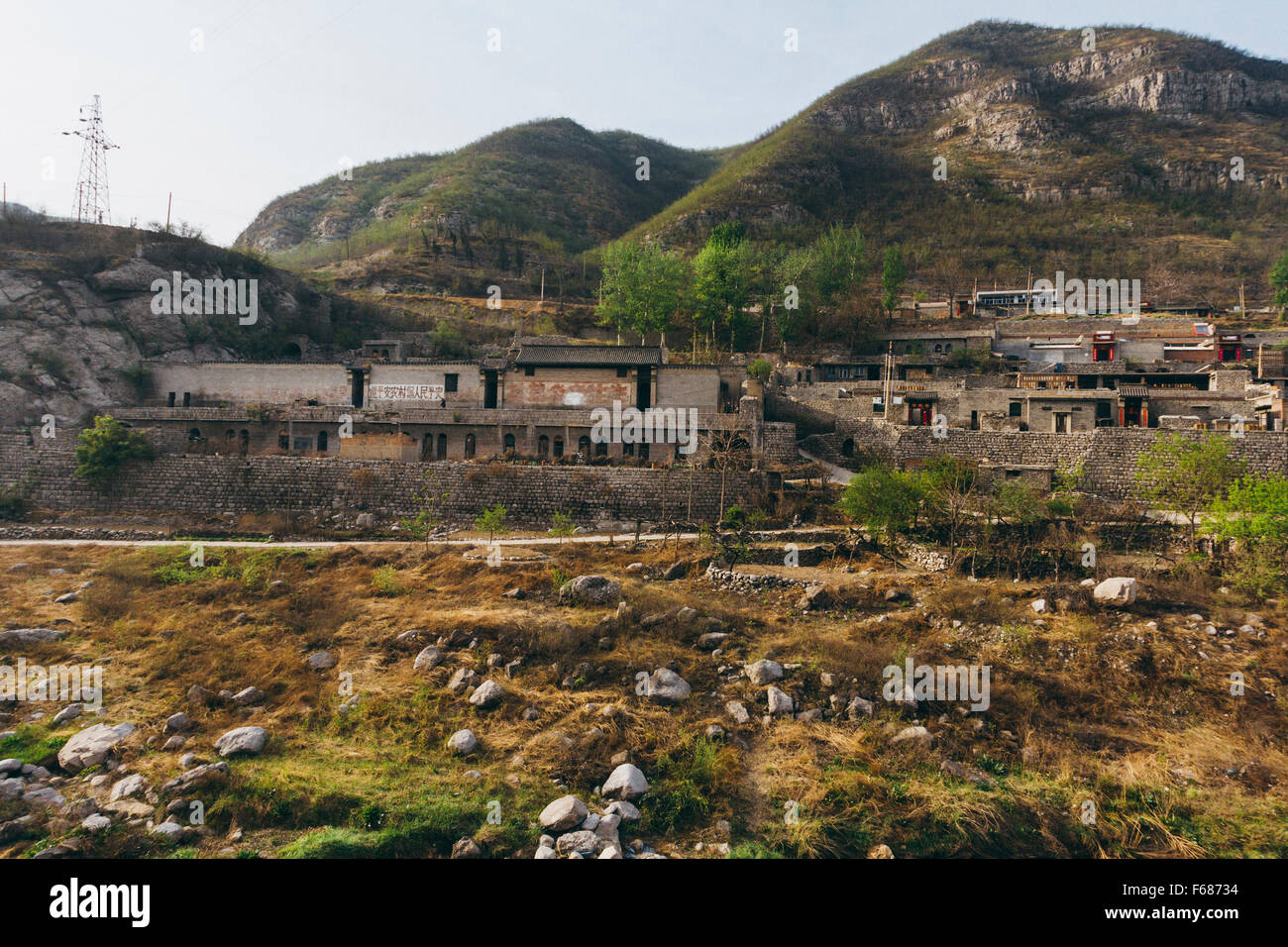 Shanxi Province, China - May, 2013: Chinese poor countryside view in ...