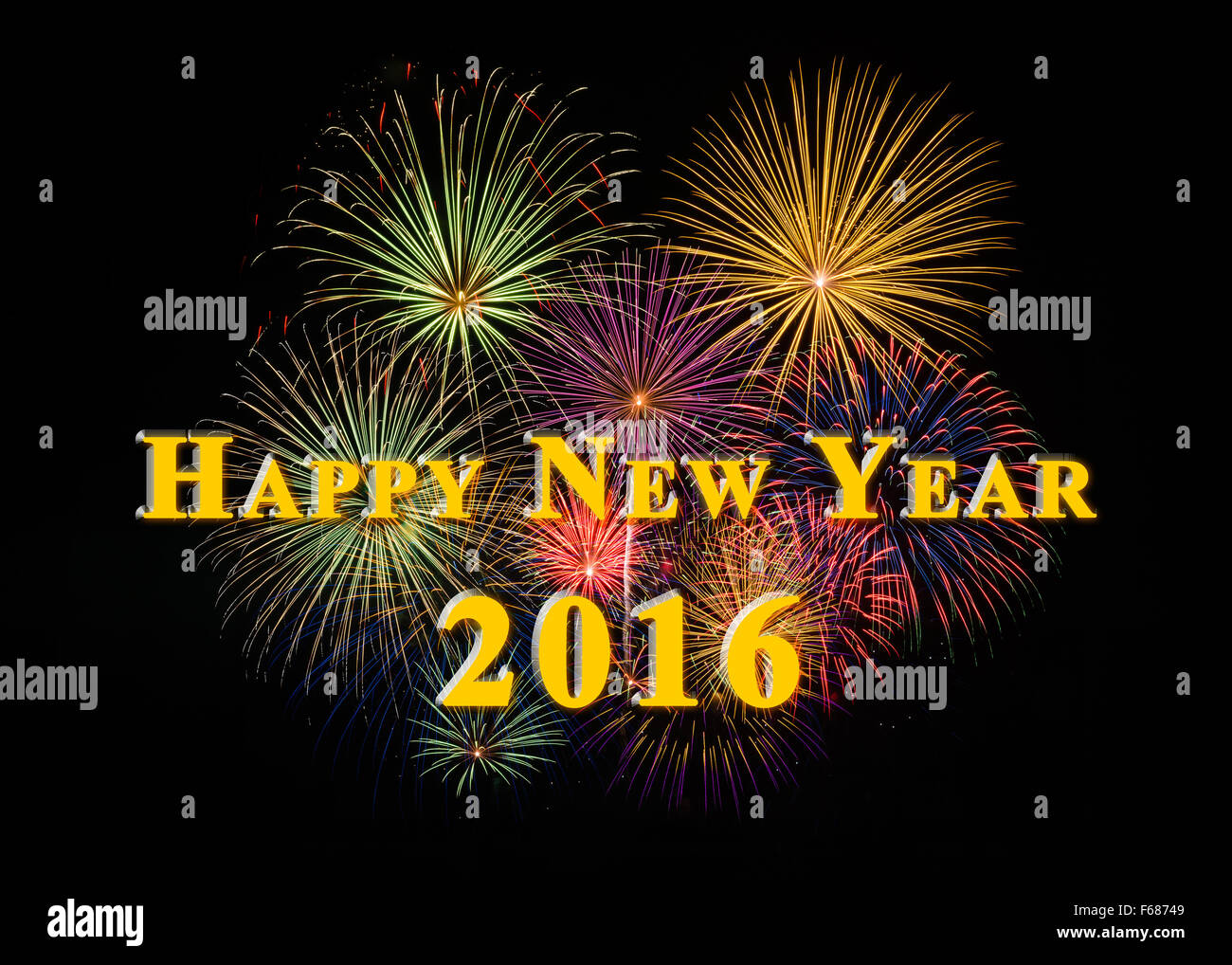 New years eve celebration fireworks burst night hi-res stock ...