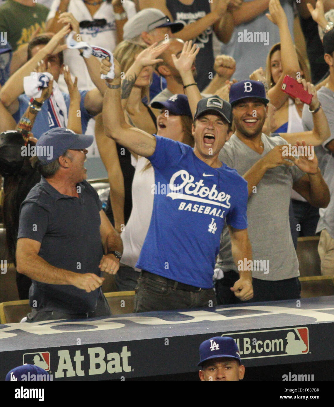 Jason Bateman is a big time Dodgers Fan. Jason is seen being thrilled ...