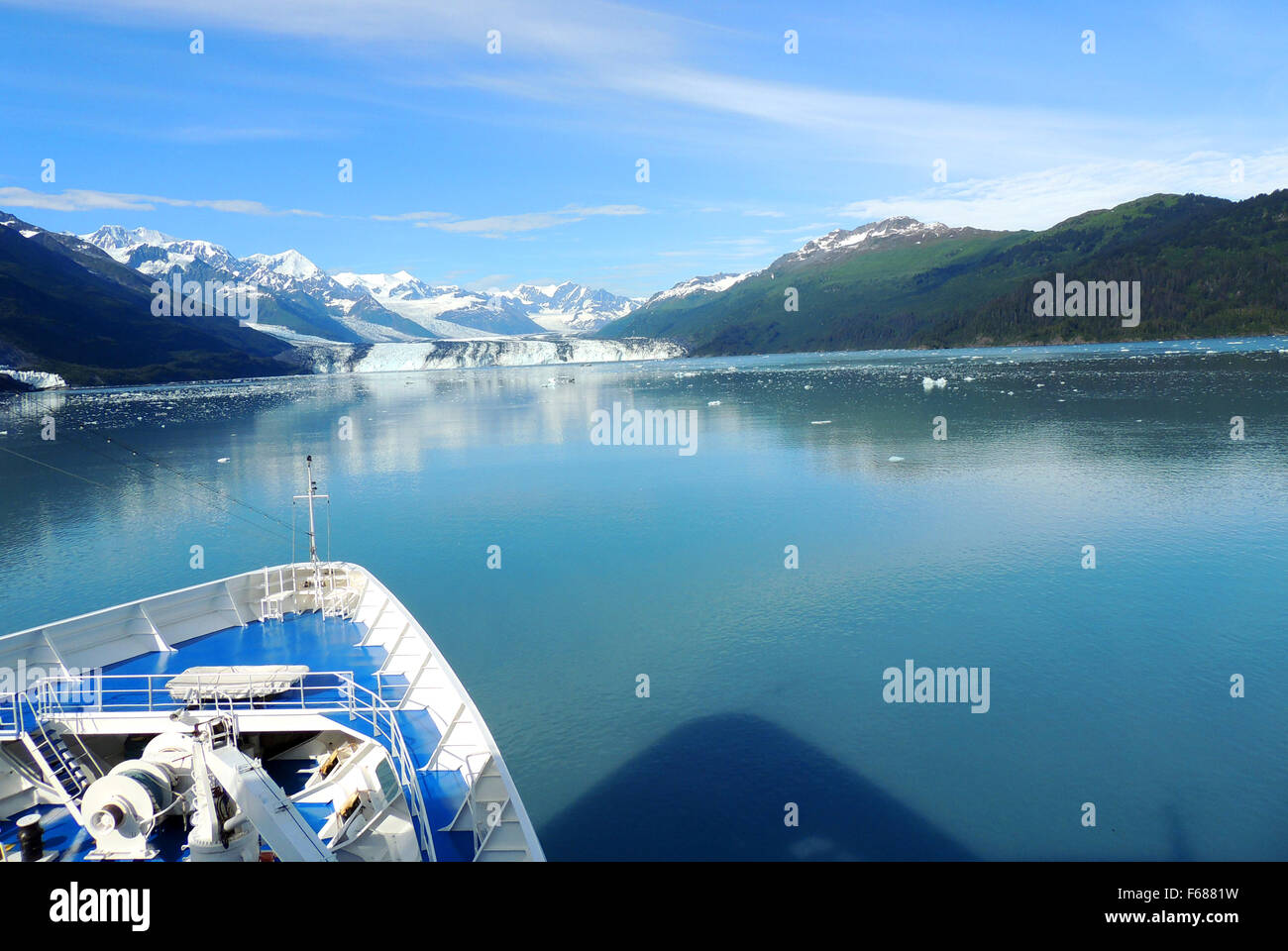Harvard Glacier from a ship in College Fjord, Alaska Stock Photo - Alamy