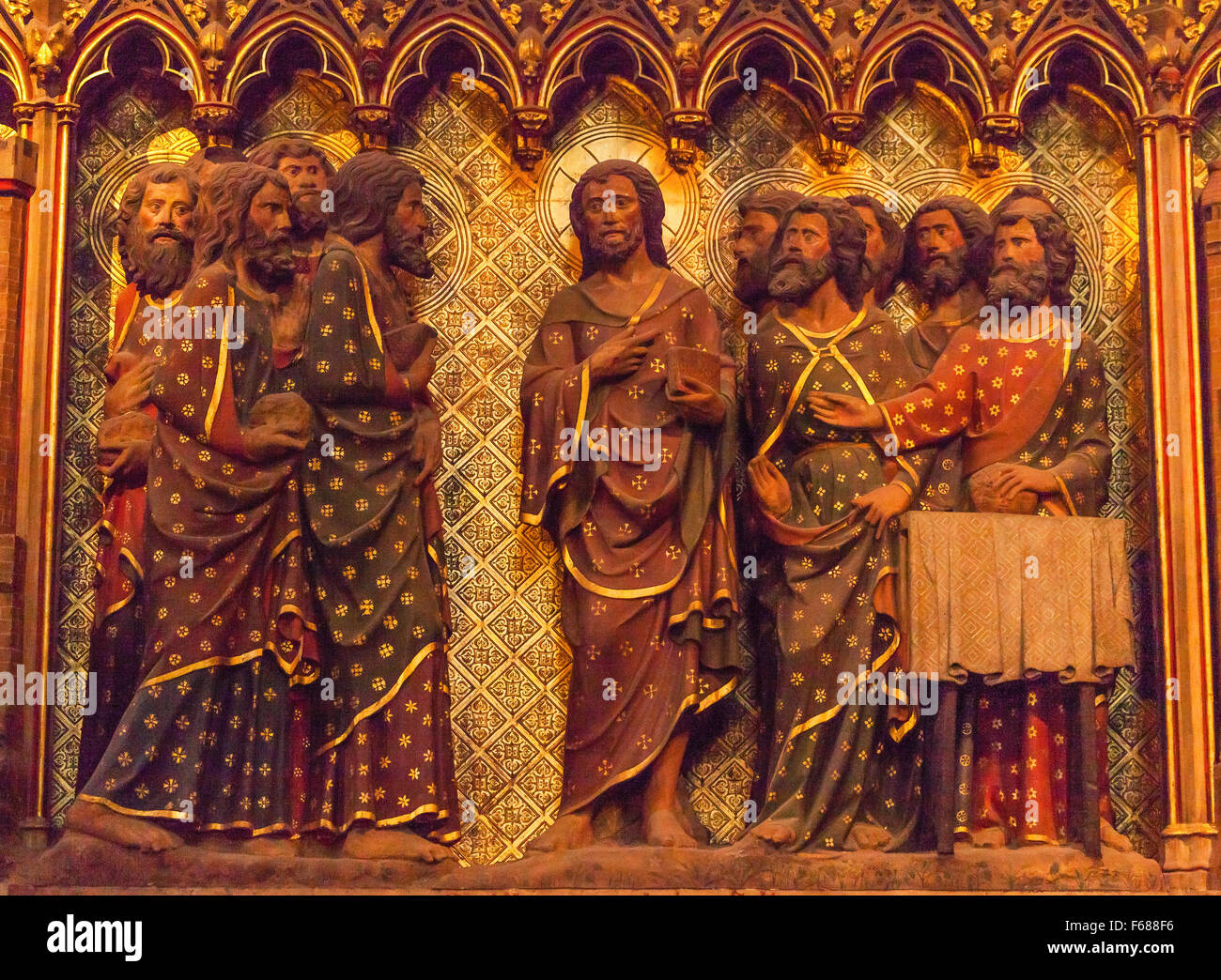 Jesus Christ Twelve Disciples Wooden Panel Statues Sculpture Notre Dame ...