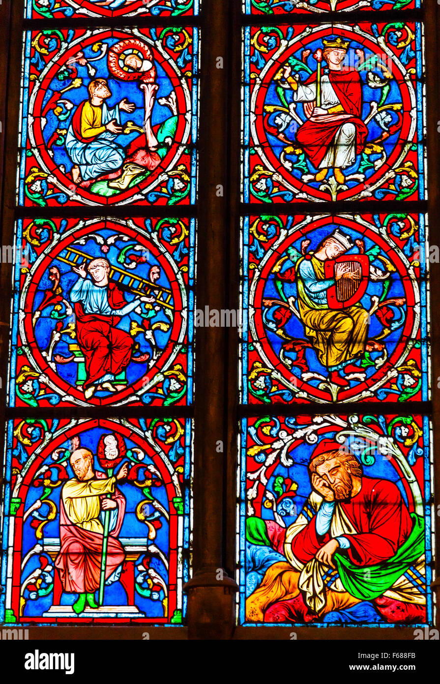 Many Kings Medieval Stories Stained Glass Notre Dame Cathedral Paris ...