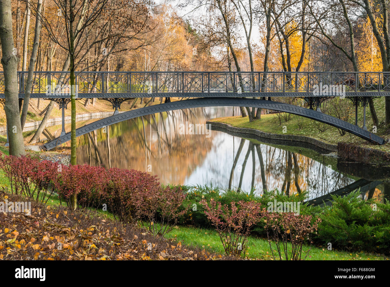 Beautiful bridge over the lake Stock Photo - Alamy