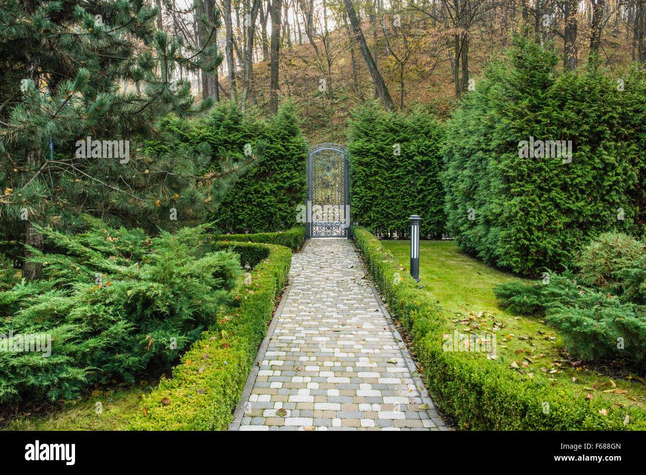 Detail of a beautiful autumn park Stock Photo - Alamy