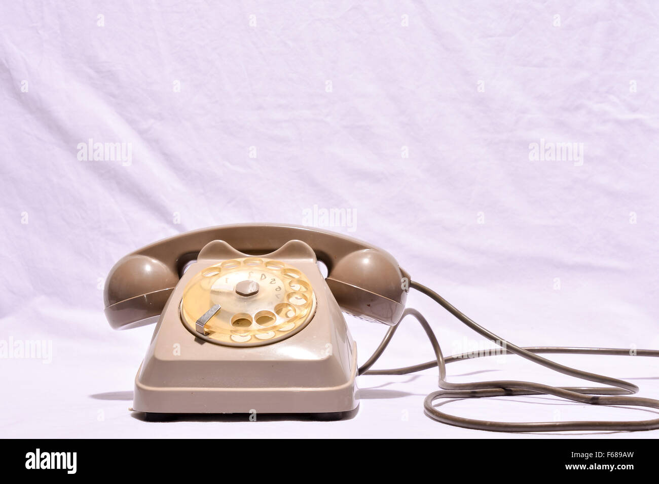 Vintage Old Wheel Telephone Stock Photo - Alamy
