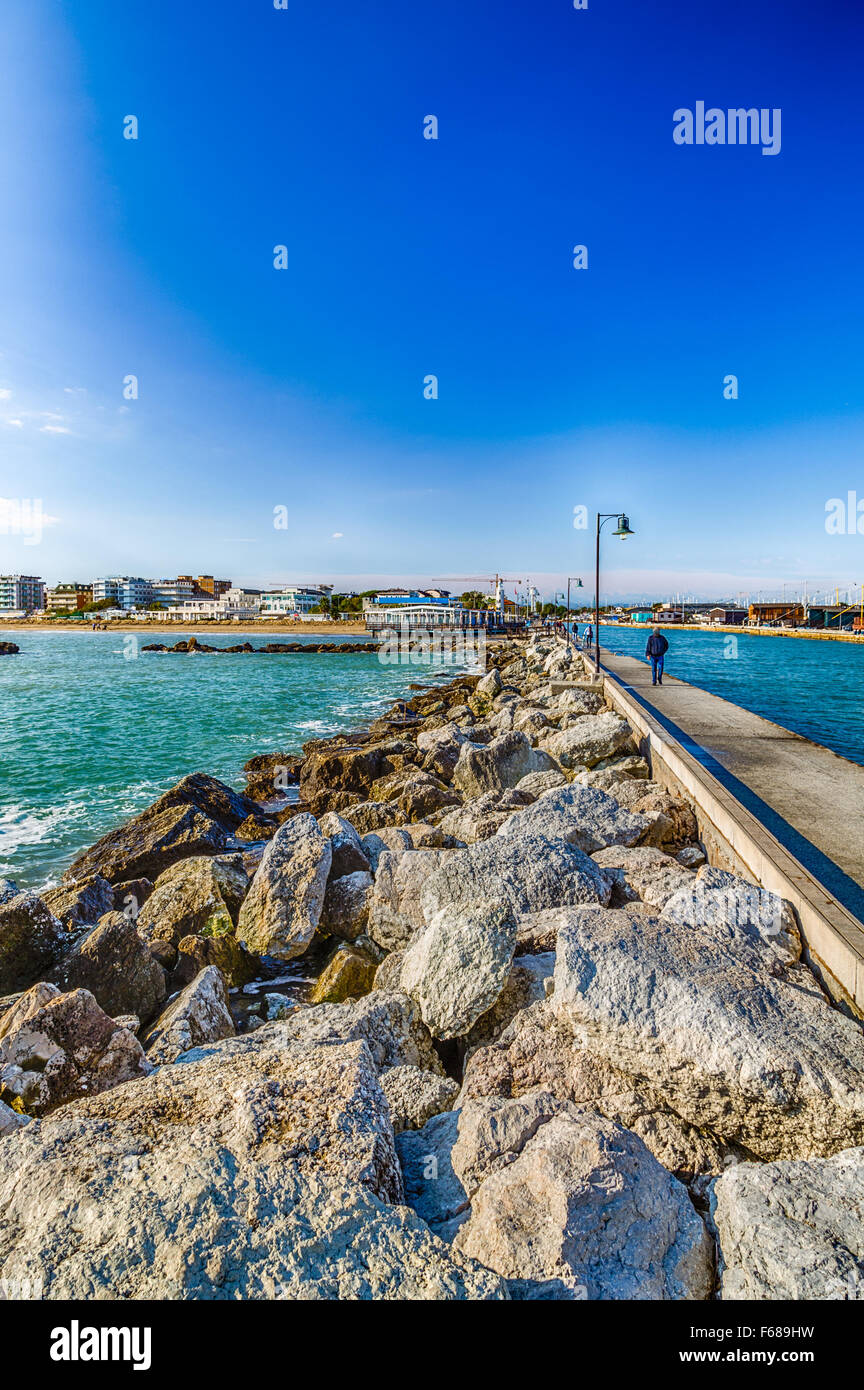 the stones of a jetty in the Adriatic Sea Stock Photo - Alamy