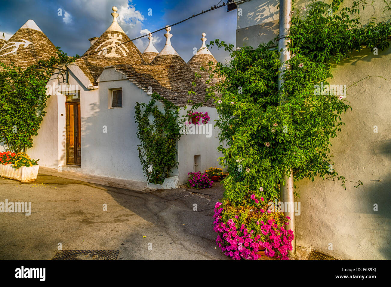The Trulli of Alberobello in Apulia in Italy. These typical houses with ...