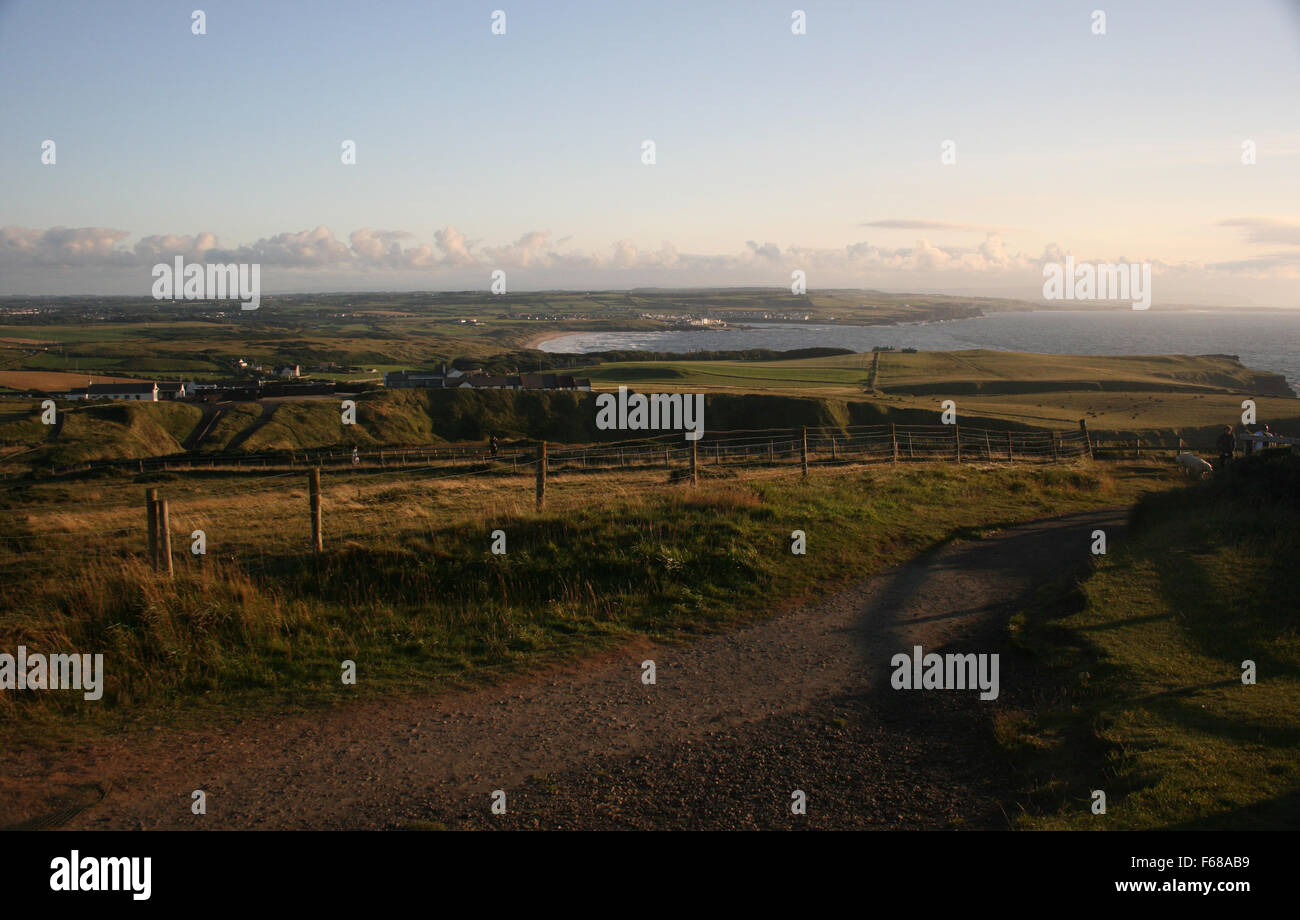 Footpath above the Giant's Causeway, Antrim, Northern Ireland Stock ...