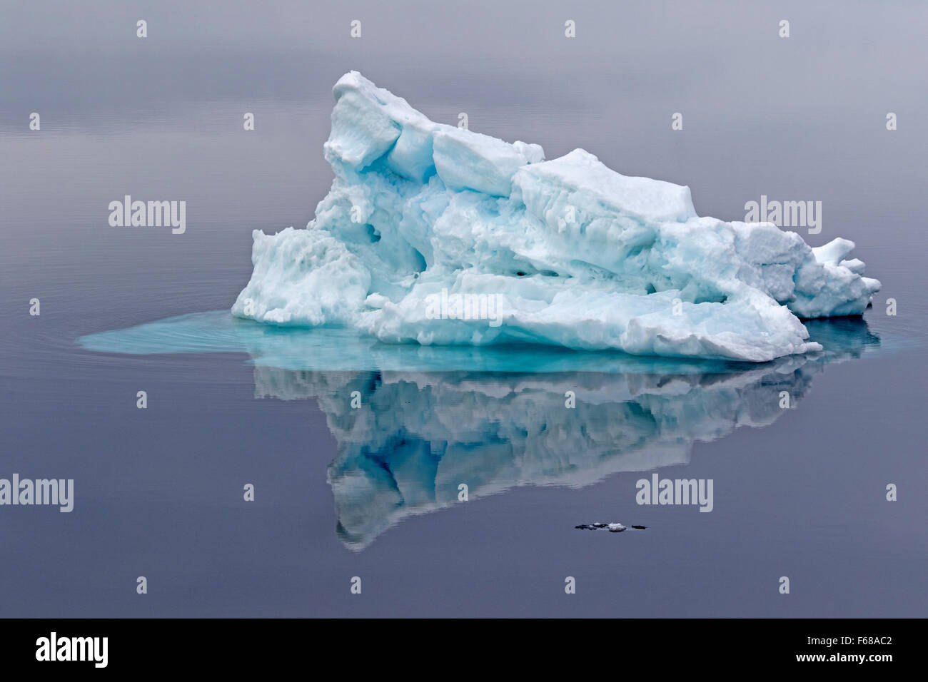 Ice floes, edge of pack-ice, Arctic Ocean, Spitsbergen Island, Svalbard ...