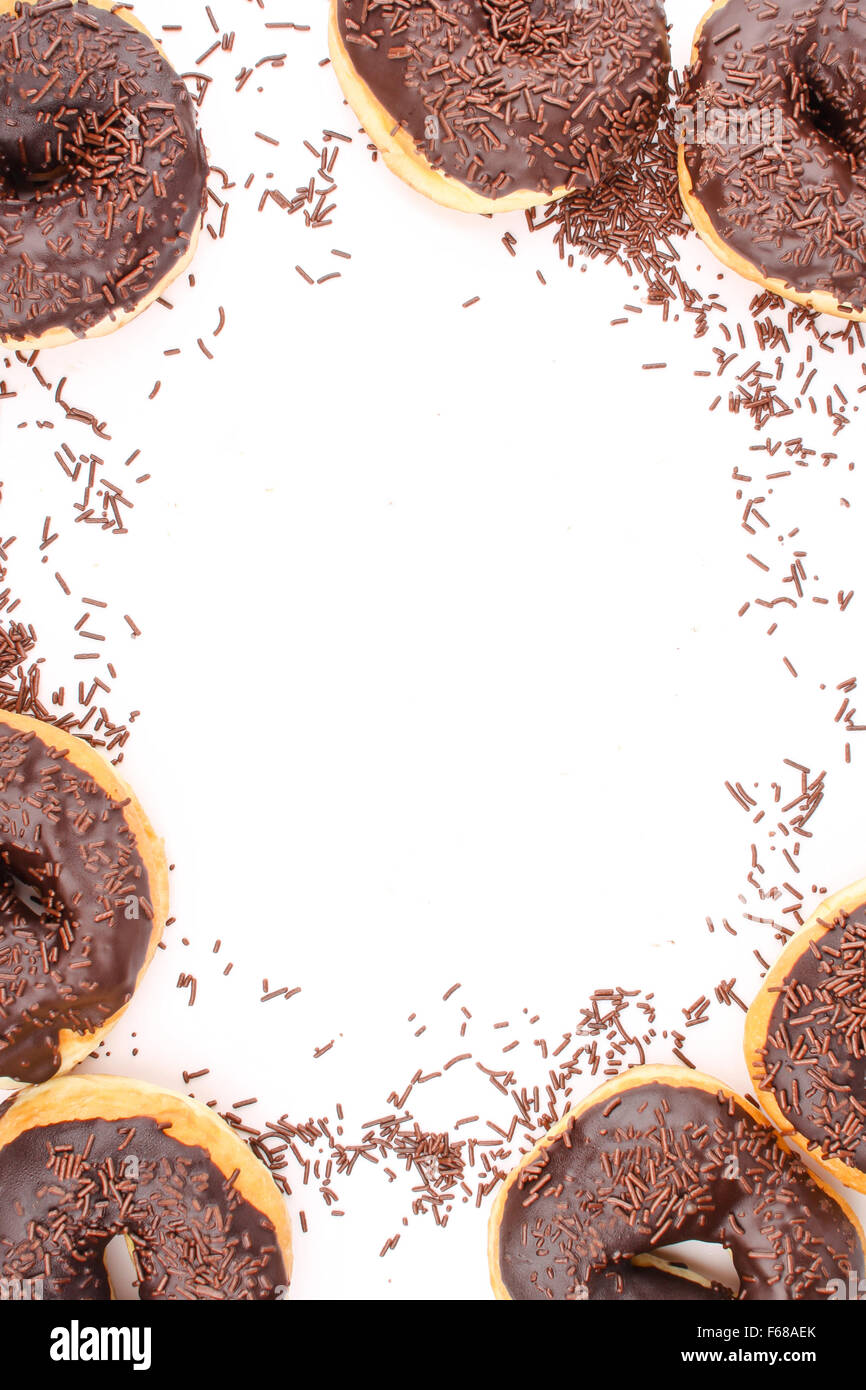 chocholate doughnuts with empty content space in the middle Stock Photo ...