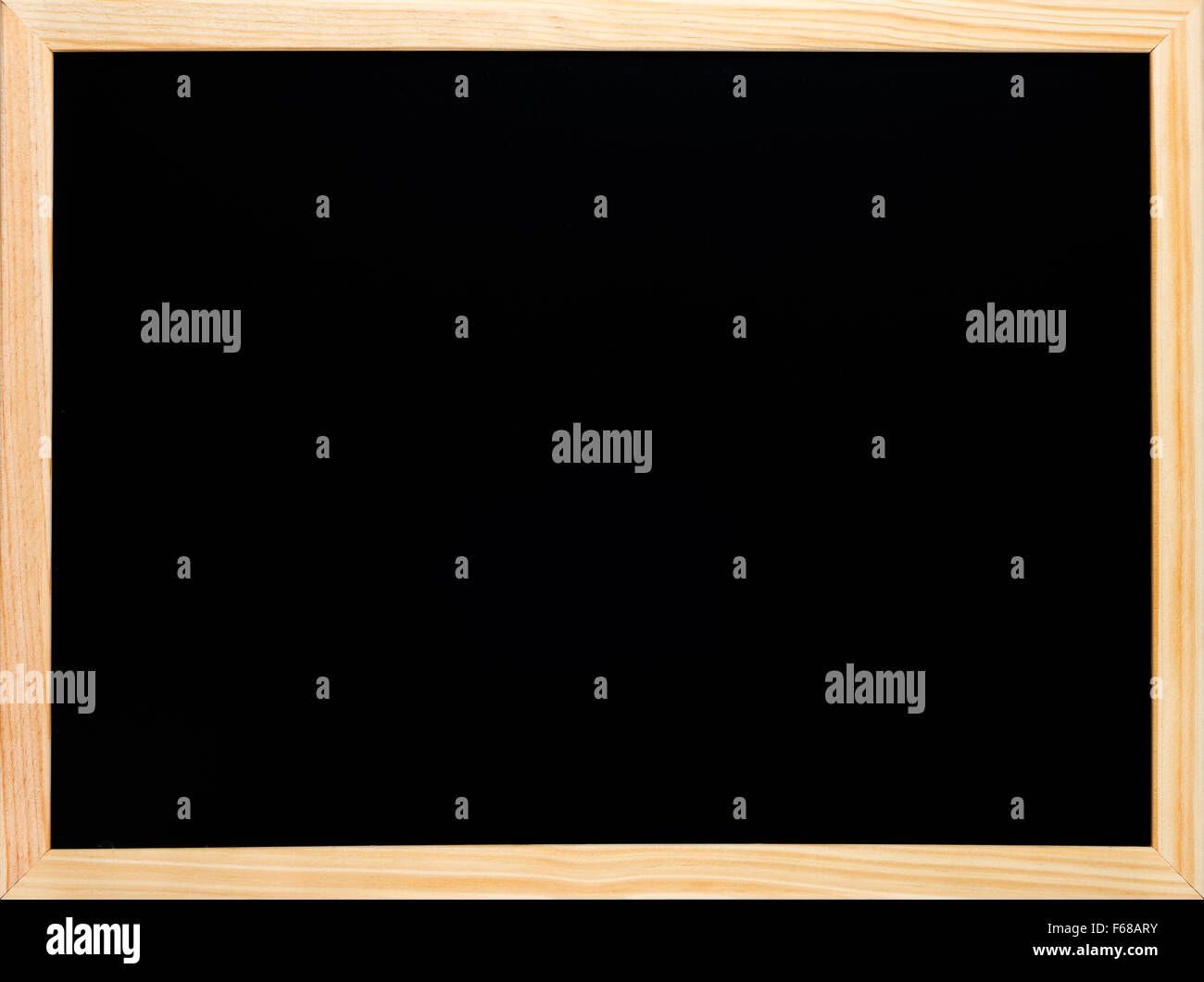 Rectangular wooden blackboard or chalkboard. Empty black writing ...