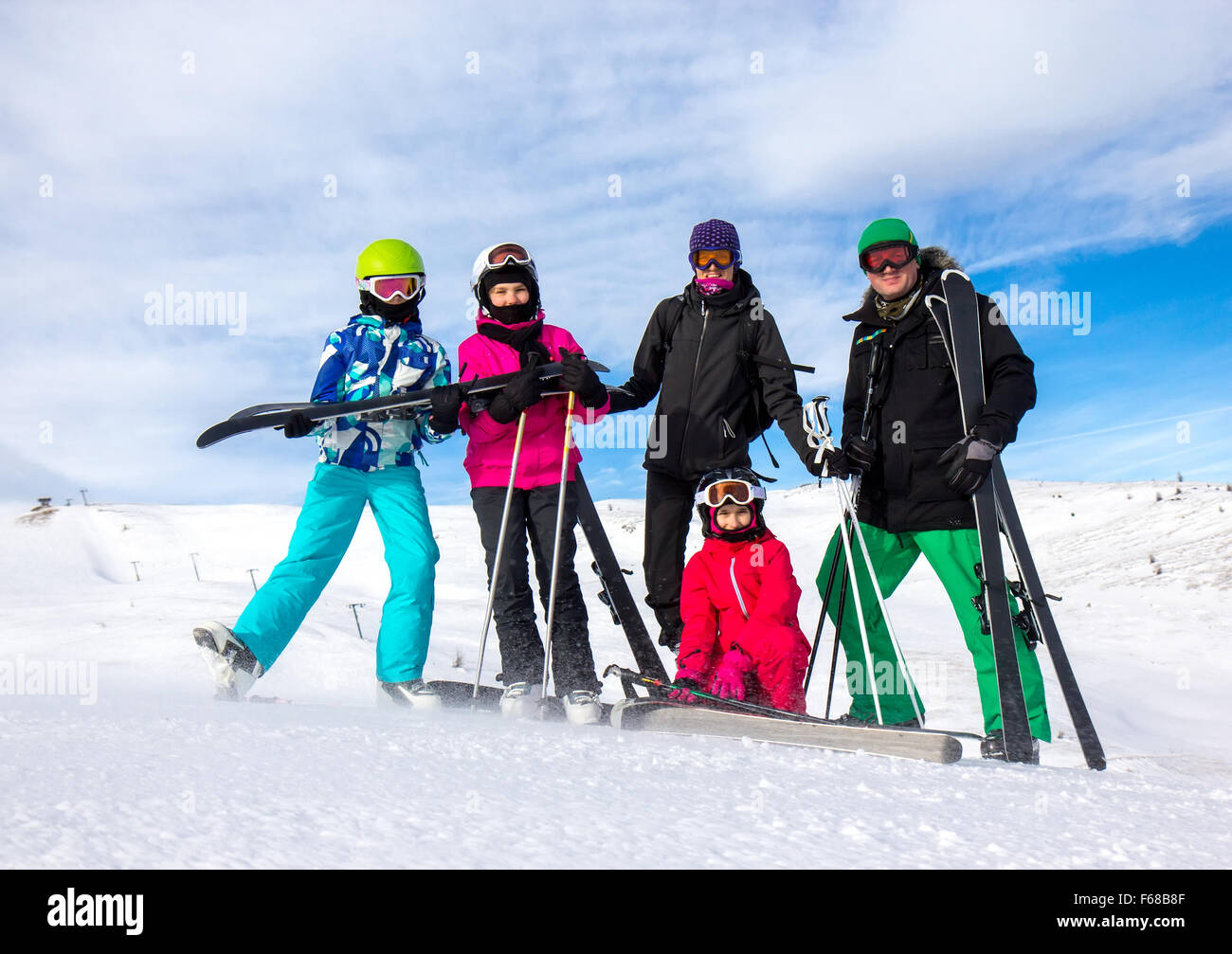 Family skiing helmet hi-res stock photography and images - Alamy