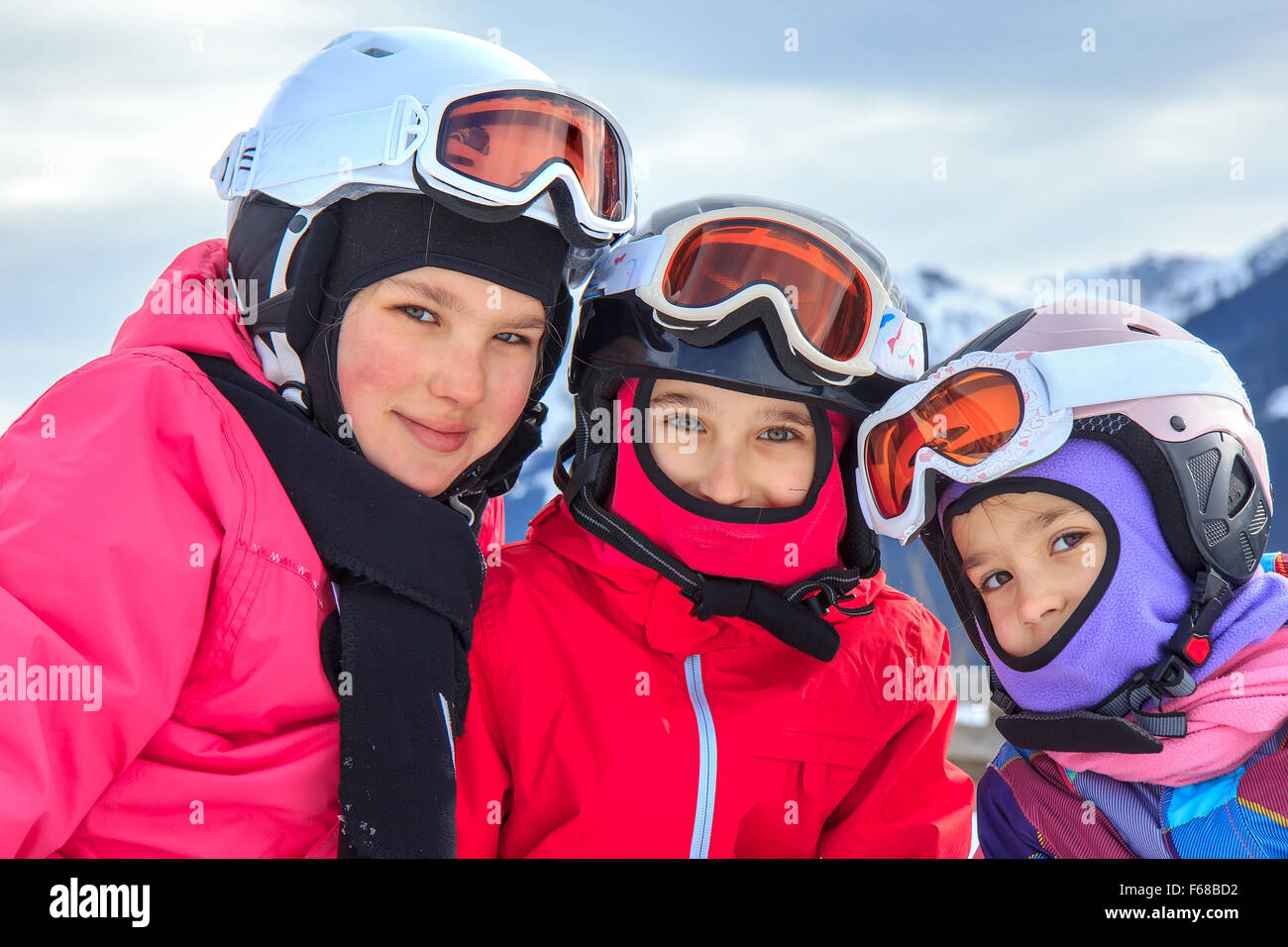 Girls on the skiing Stock Photo - Alamy
