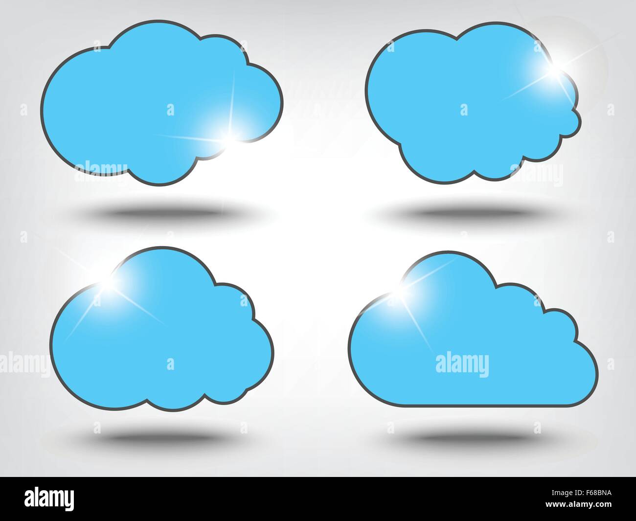 Cloud shapes collection with shadows Stock Vector Image & Art - Alamy