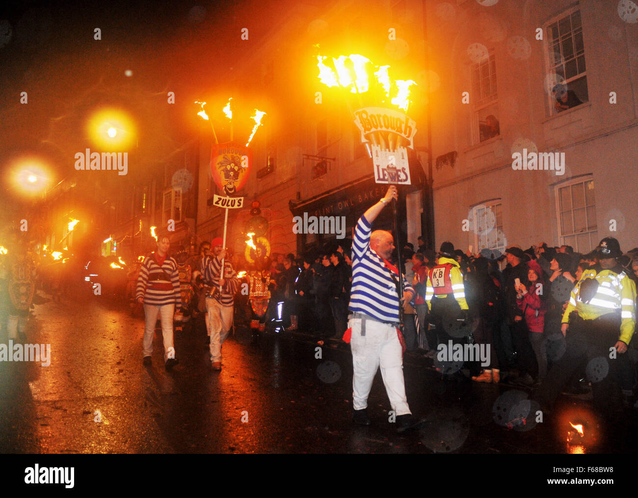 Borough Bonfire Society parade at Lewes Bonfire 2015 celebrations this ...