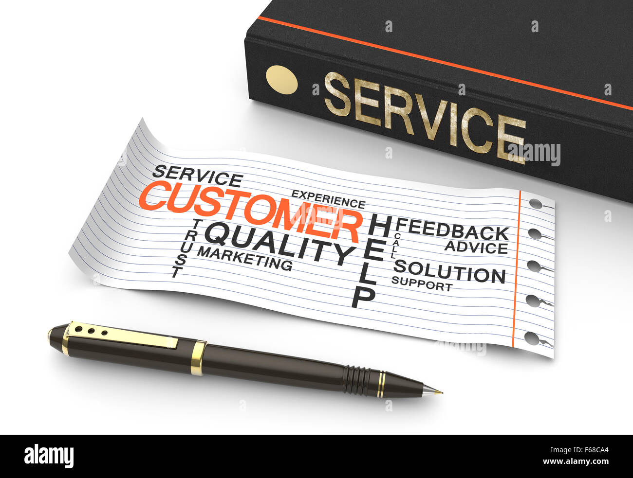 Customer service concept with books Stock Photo - Alamy