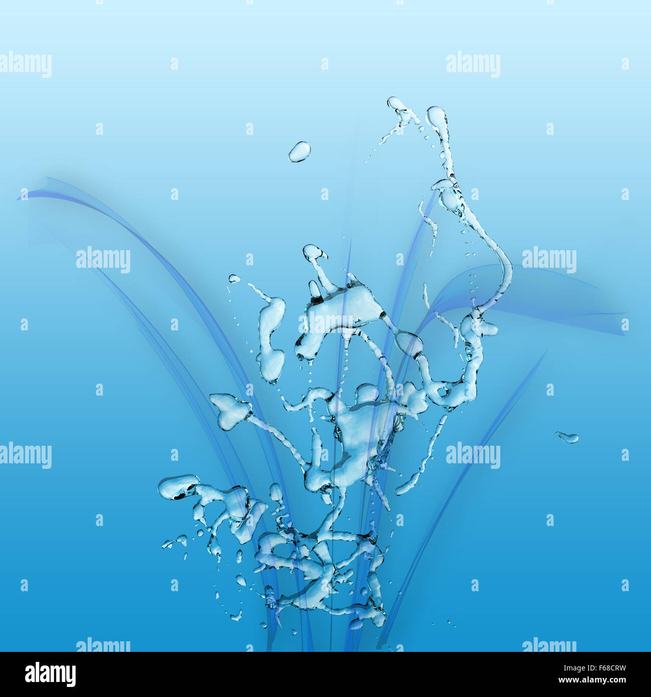 Water splash on blue background Stock Photo - Alamy