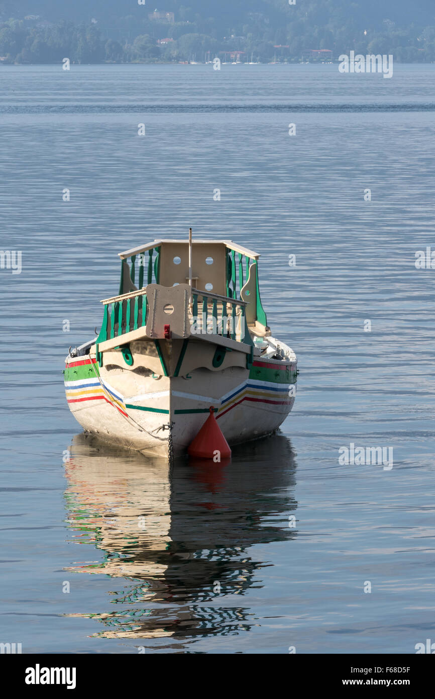 Traditional boat on Lake Maggiore Piedmont Italy Stock Photo - Alamy