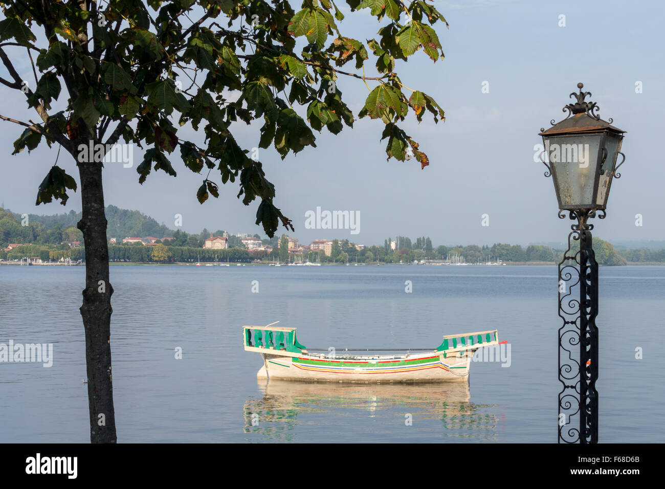 Traditional boat on Lake Maggiore Piedmont Italy Stock Photo - Alamy