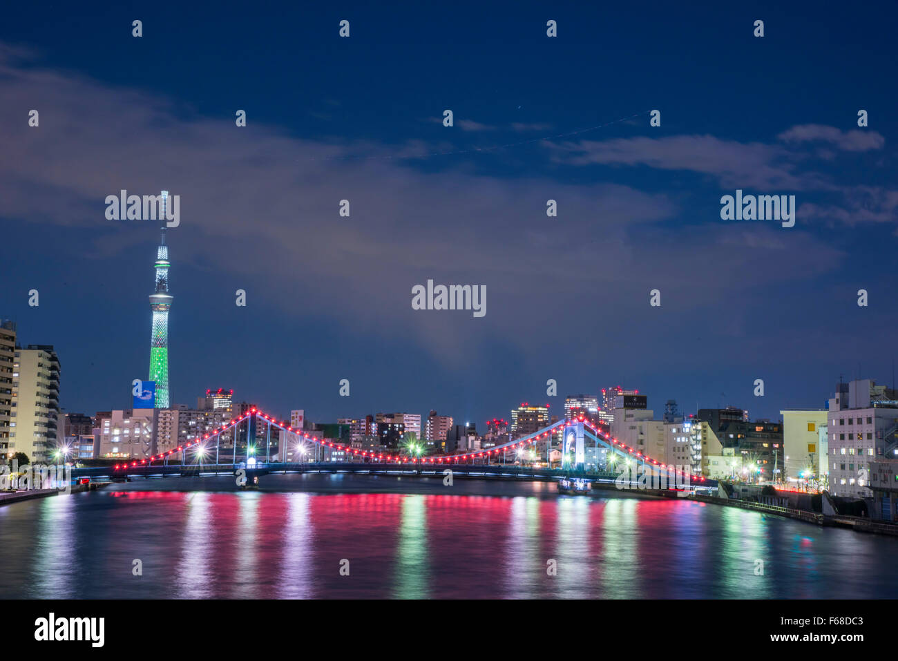Tokyo Skytree and Kiyosubashi bridge,Sumida river,Tokyo,Japan Stock ...