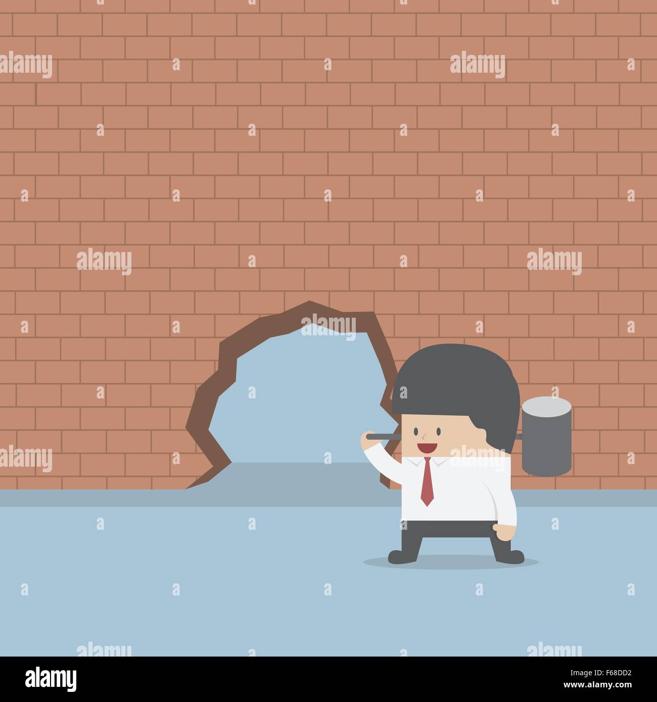 Cartoon break through wall hi-res stock photography and images - Alamy