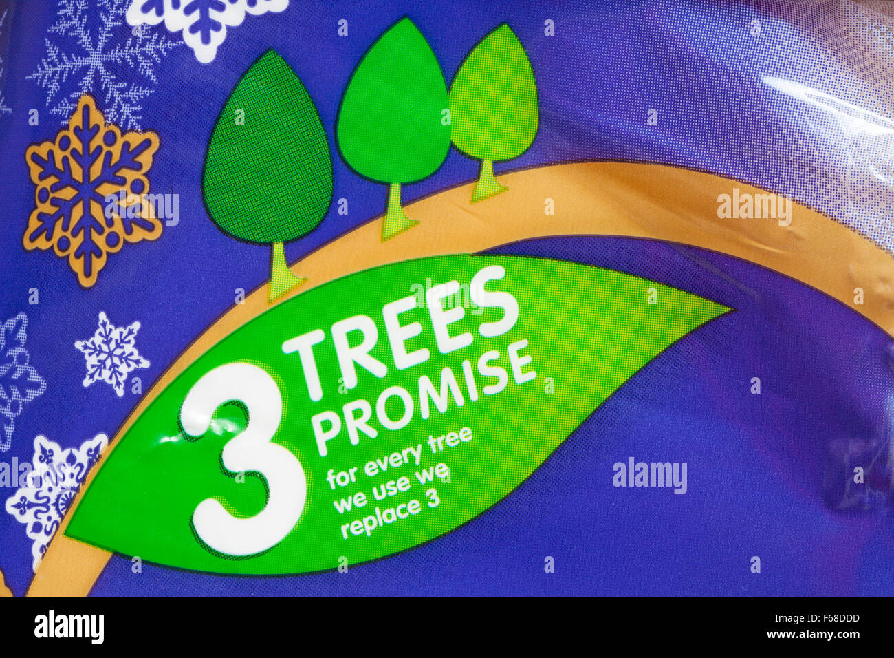 3 Trees promise for every tree we use we replace 3 - detail on pack of ...