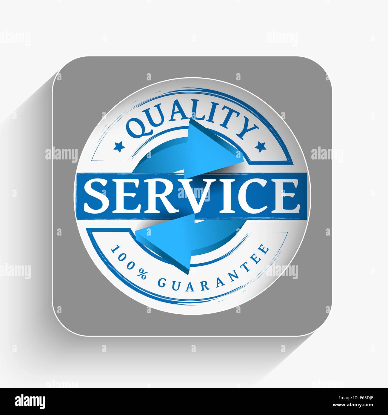 Service quality grunge stamp icon with long shadow Stock Vector Image ...