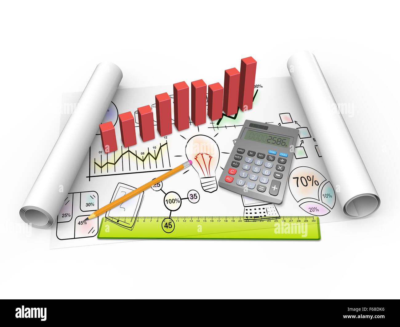 Graphs charts data analysis Cut Out Stock Images & Pictures - Alamy