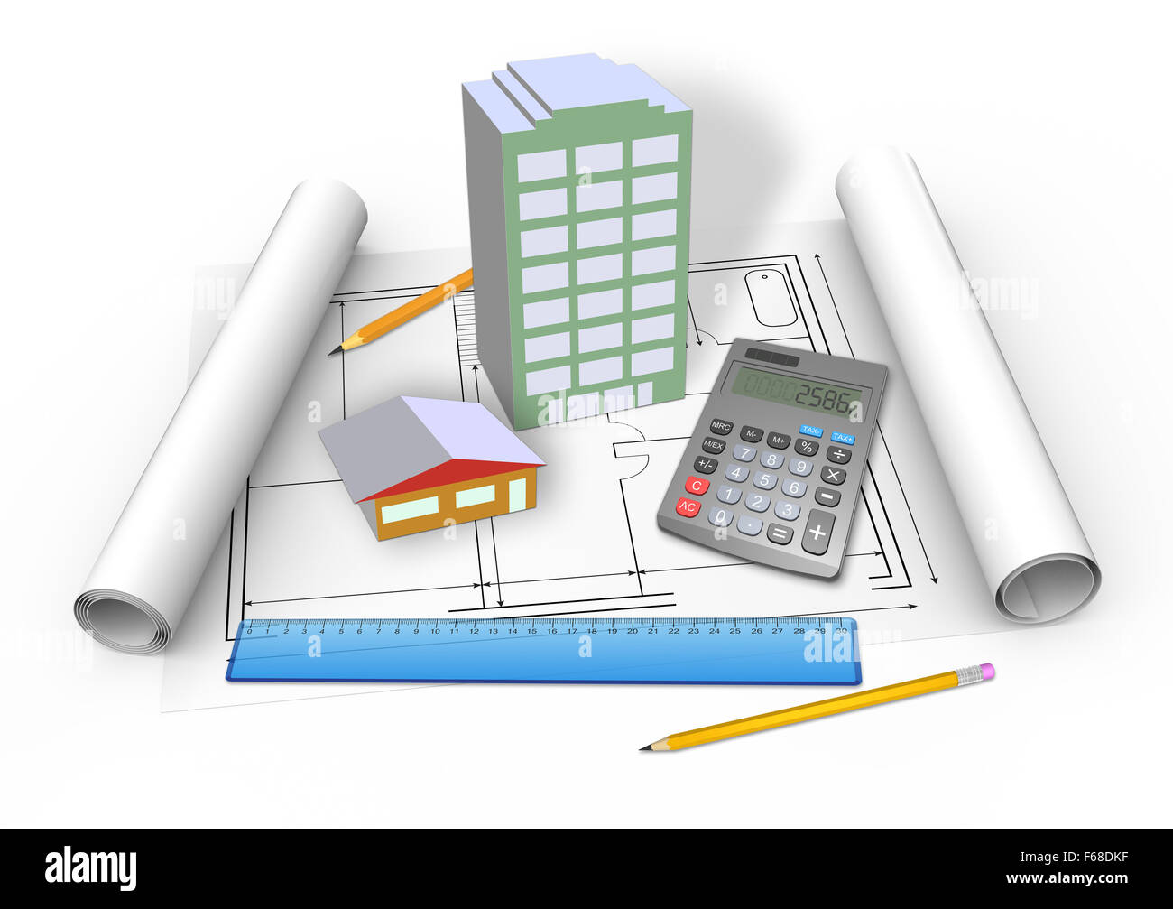 Construction drawings Cut Out Stock Images & Pictures - Alamy