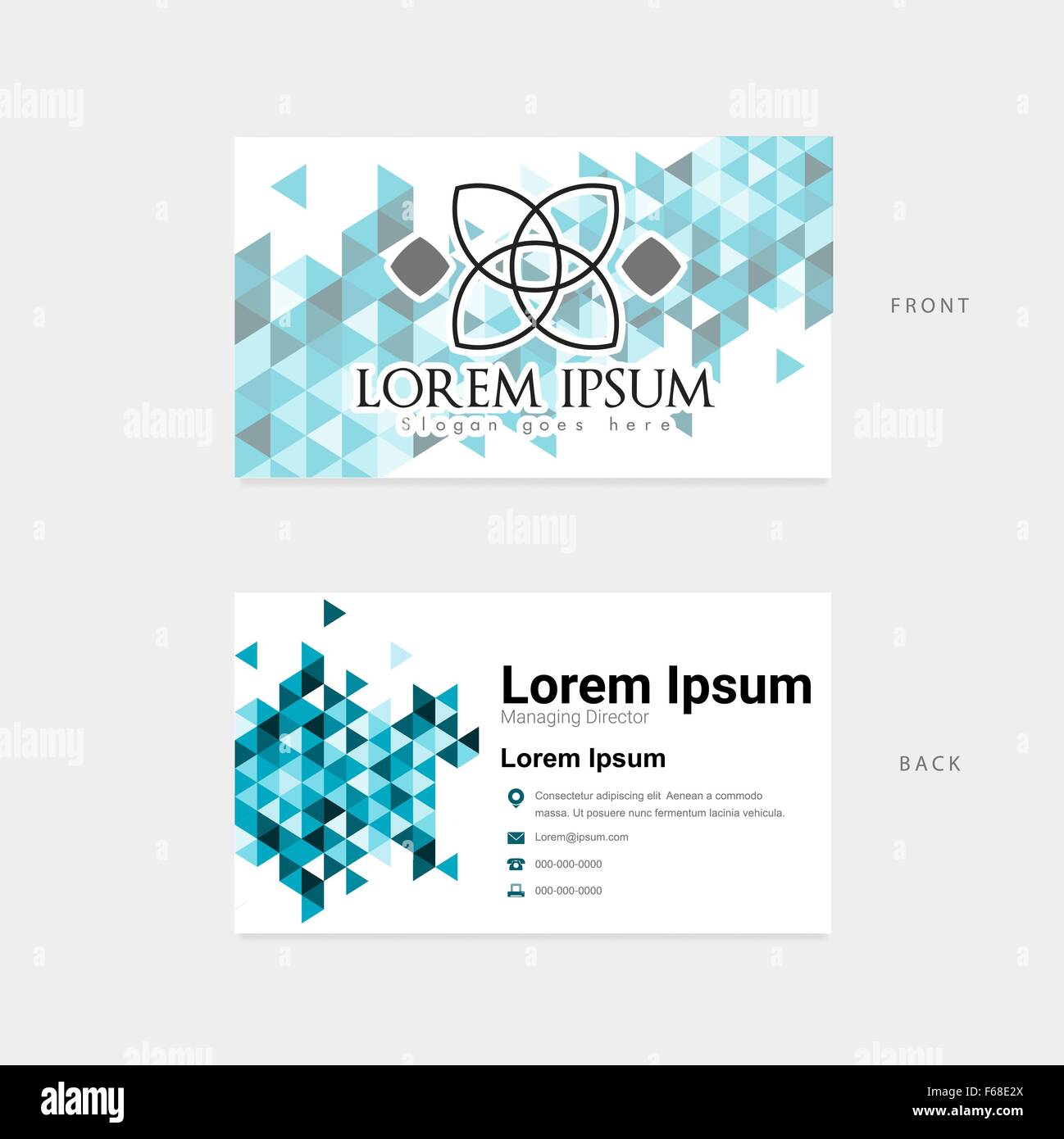 Business card with polygon element graphic background for brand and ...