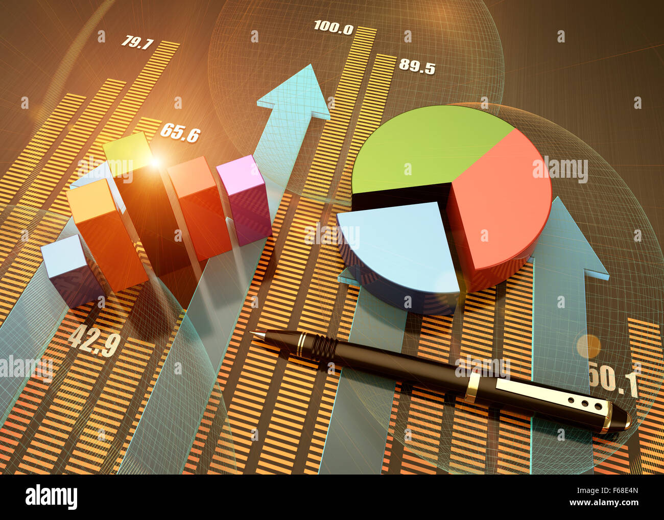 Pie chart of the annual balance Stock Photo - Alamy