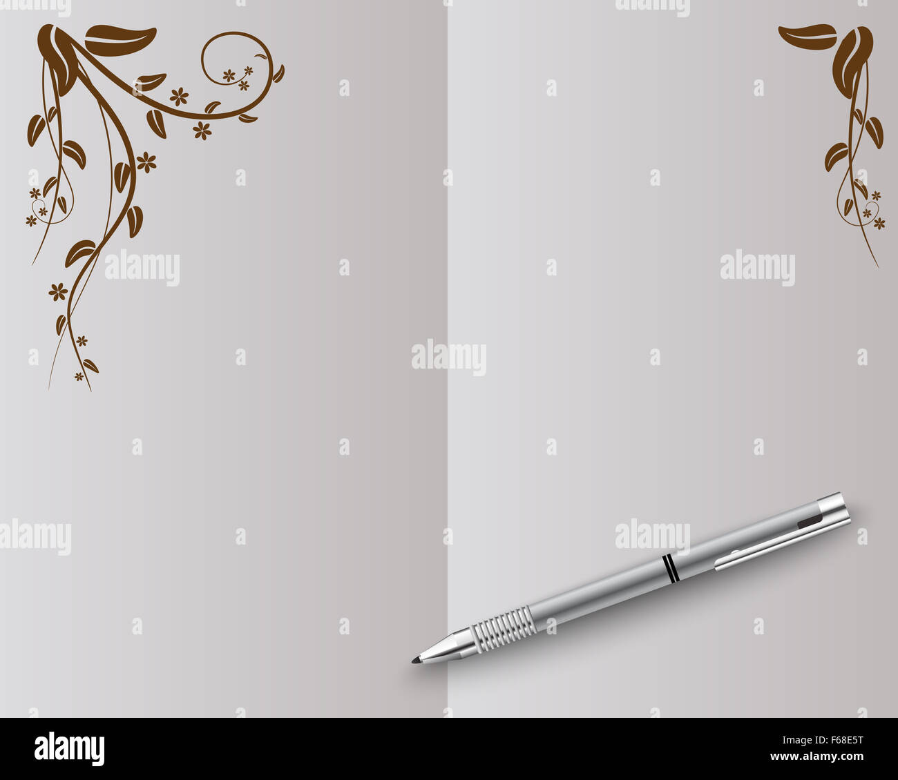 Invitation cards in an old style with pen Stock Photo - Alamy