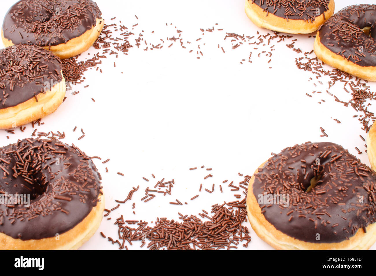 chocholate doughnuts with empty content space in the middle Stock Photo ...